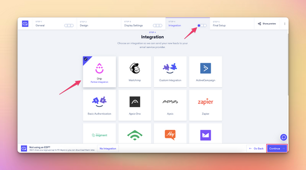How to Integrate Sleeknote with Drip